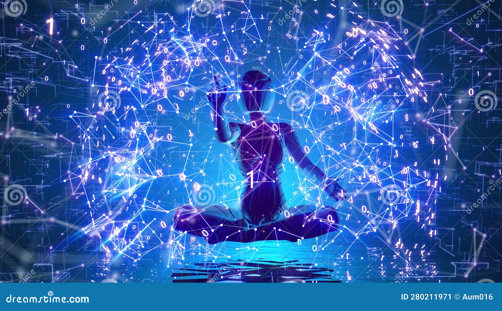 Abstract Representation. Binary Code of the Artificial Intelligence ...