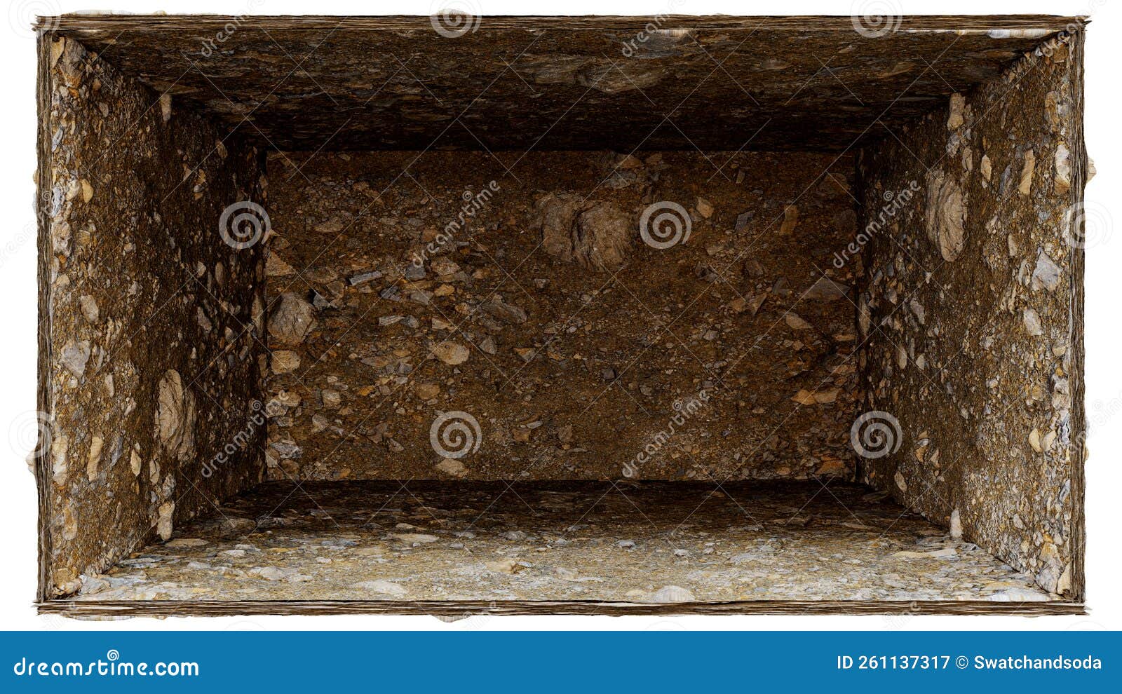 Rocky Abstract 3D Rendered Box Cave with Clipping Path Stock Image ...