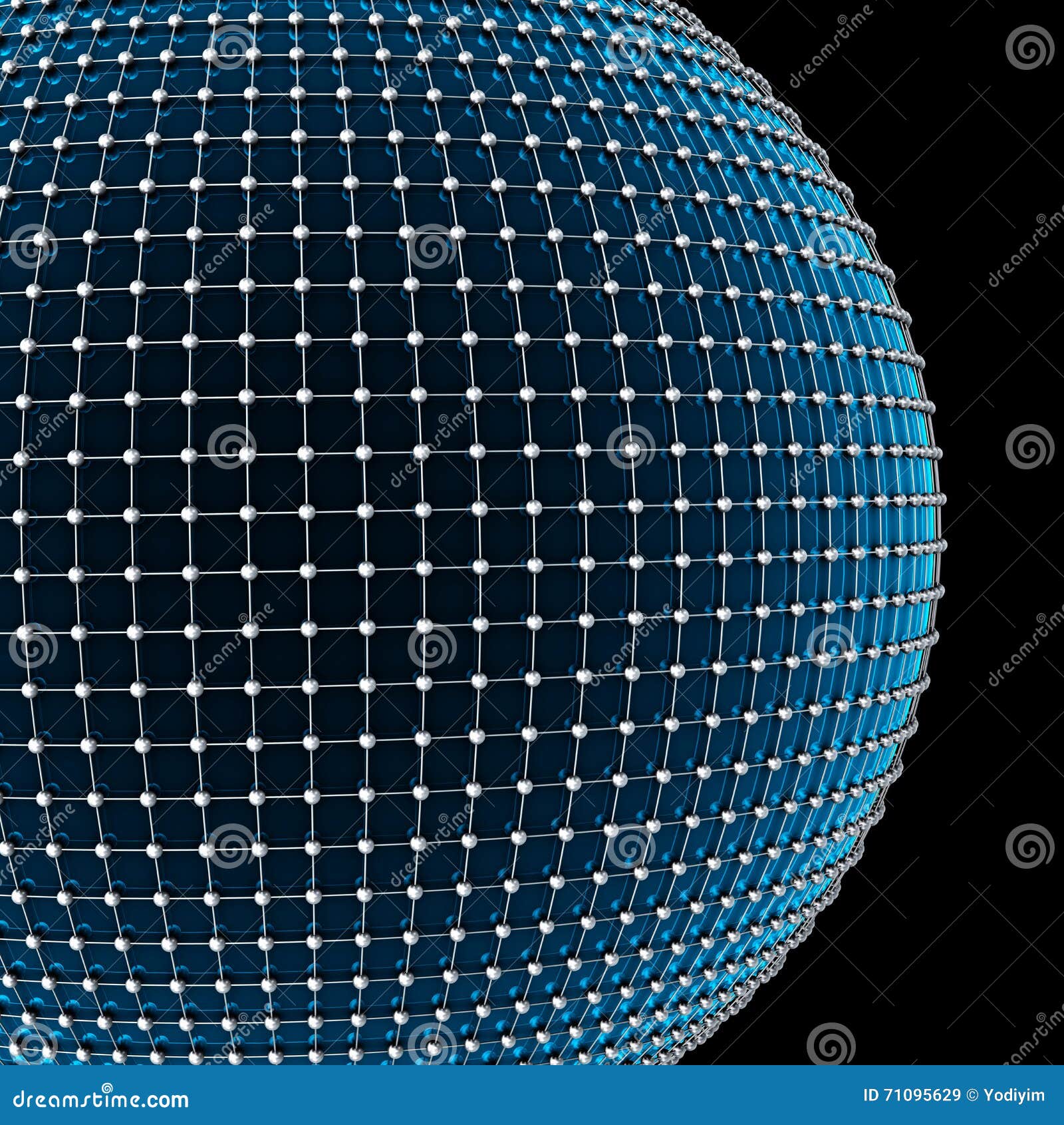 3D Illustration Abstract Sphere Molecule Structure. Stock Illustration ...
