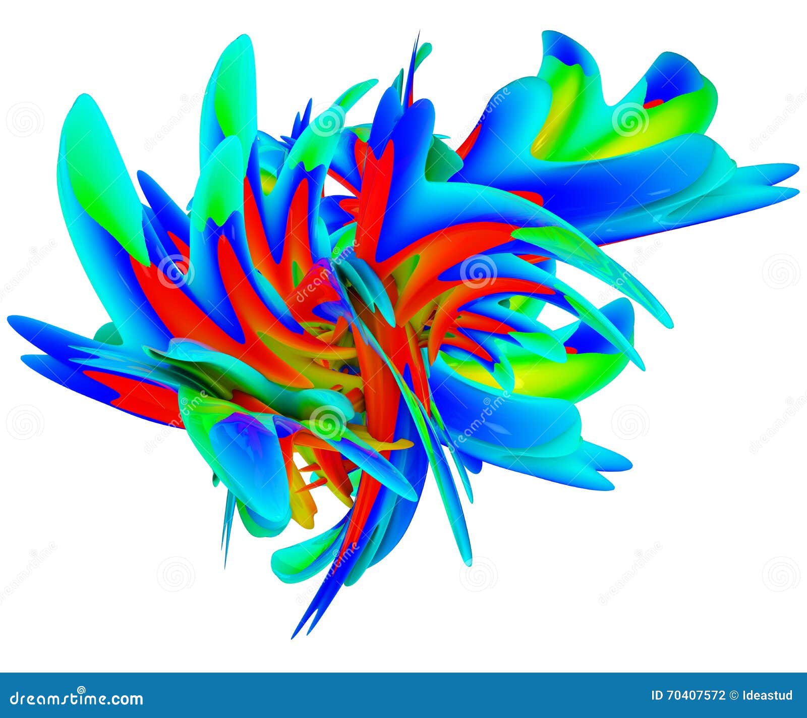 3D Illustration of Abstract Splash Object Stock Illustration ...