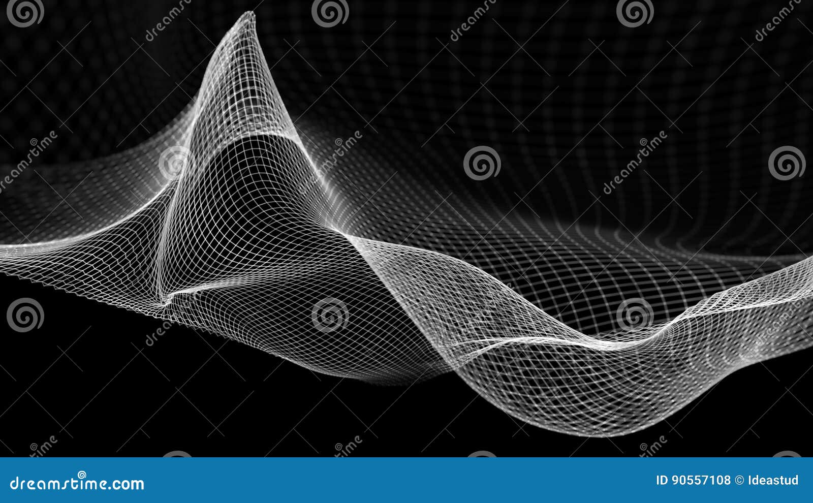 3d Illustration of Abstract Wave Structure Scientific Background Stock ...