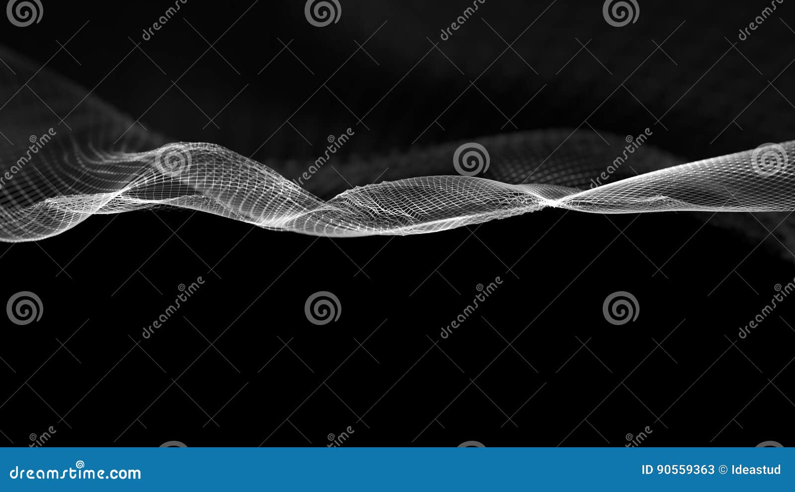 3d Illustration of Abstract Wave Structure Scientific Background Stock ...