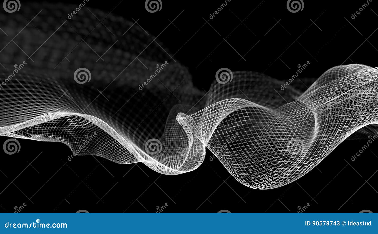 3d Illustration of Abstract Wave Structure Scientific Background Stock ...