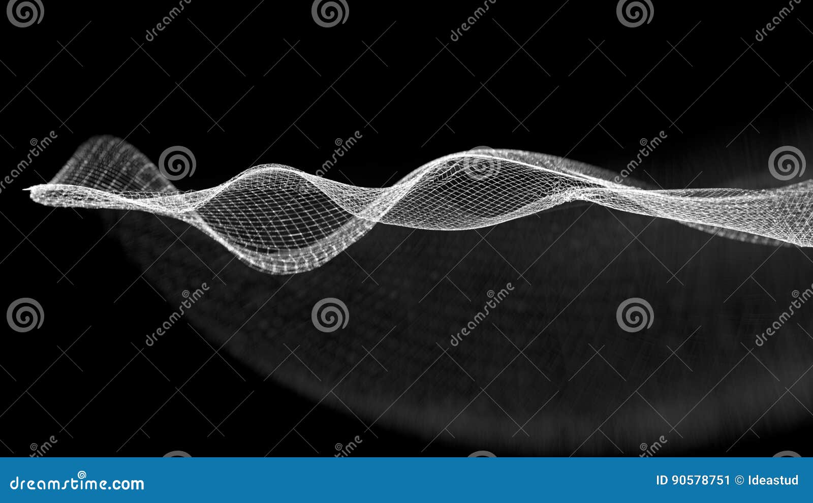 3d Illustration of Abstract Wave Structure Scientific Background Stock ...