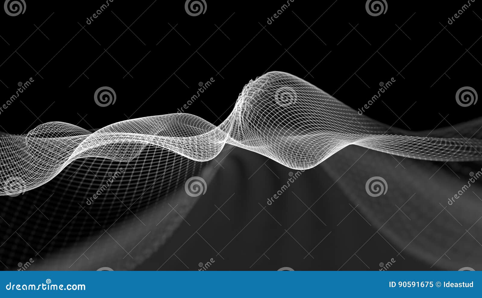 3d Illustration of Abstract Wave Structure Scientific Background Stock ...