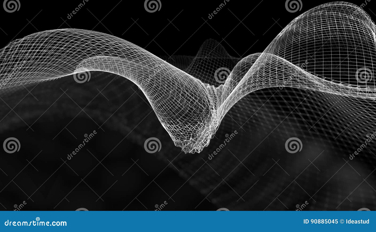 3d Illustration of Abstract Wave Structure Scientific Background Stock ...