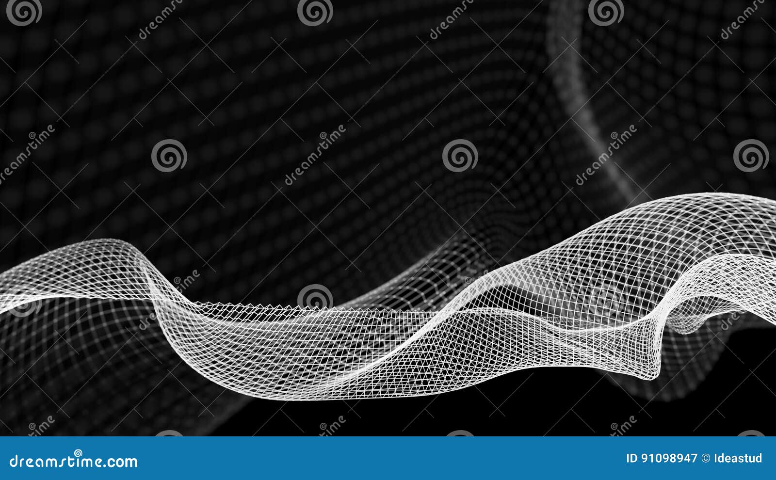 3d Illustration of Abstract Wave Structure Scientific Background Stock ...