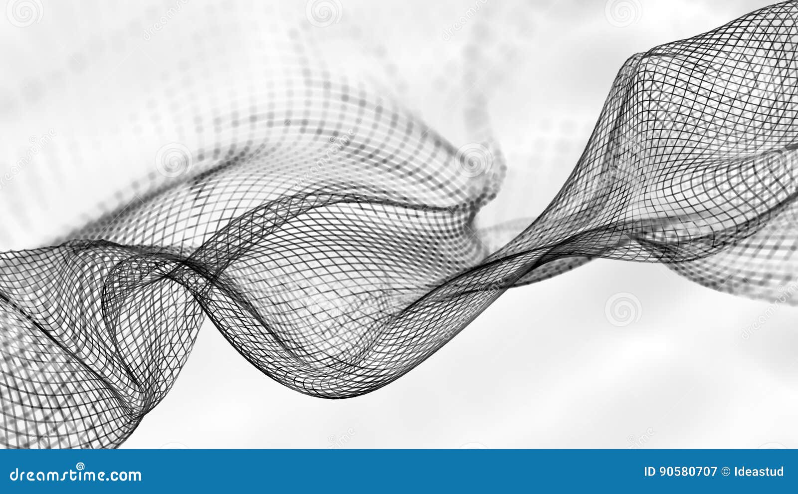 3d Illustration of Abstract Wave Structure Scientific Background Stock ...