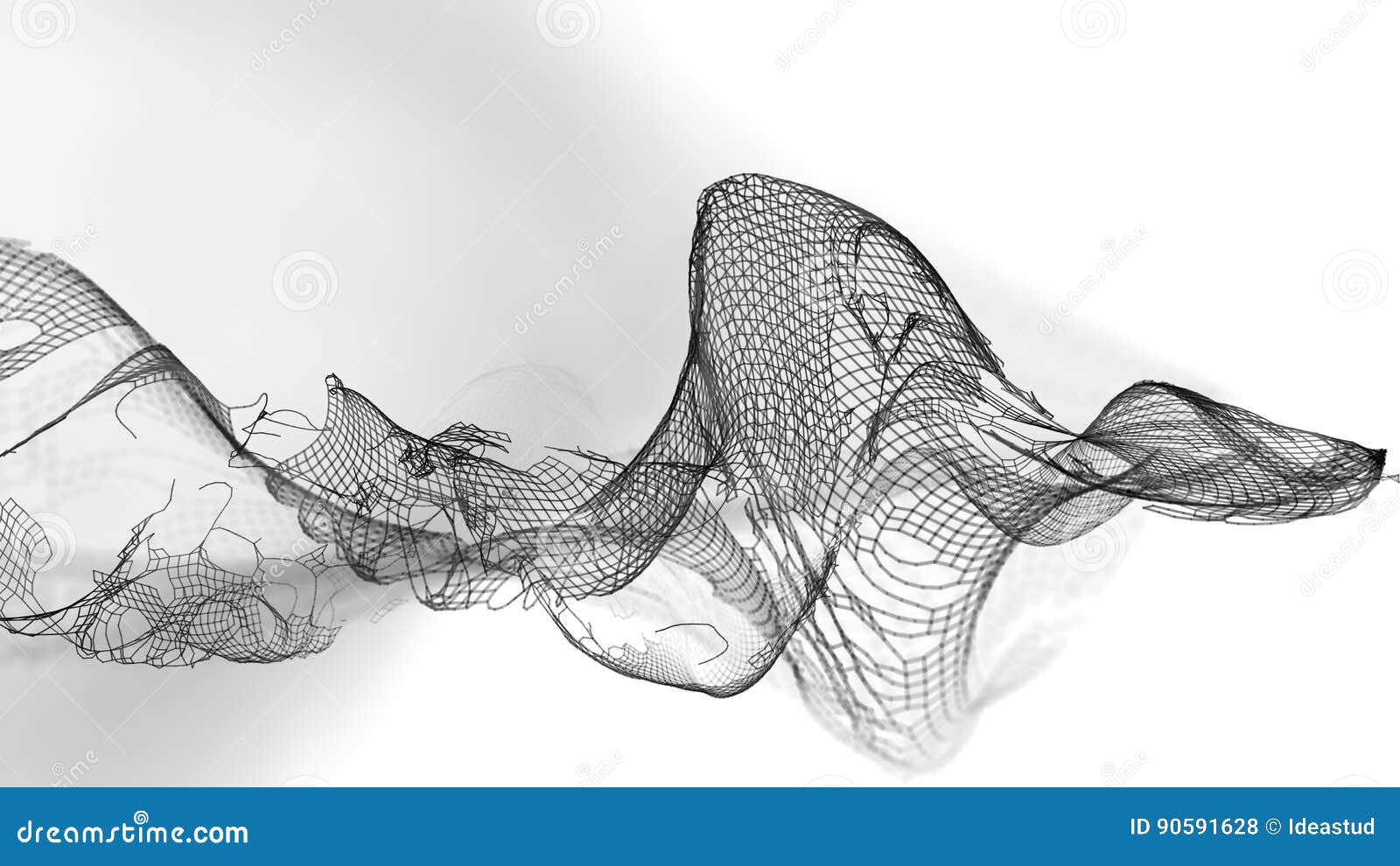3d Illustration of Abstract Wave Structure Scientific Background Stock ...