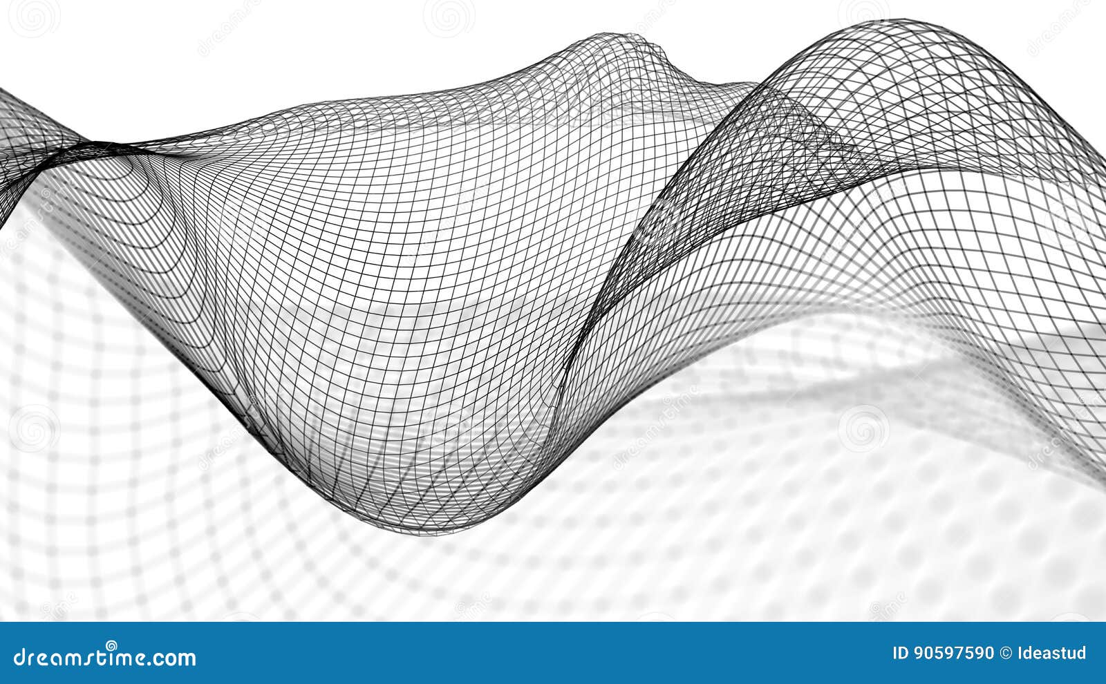 3d Illustration of Abstract Wave Structure Scientific Background Stock ...