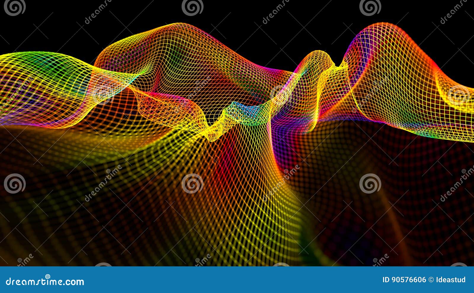 3d Illustration of Abstract Wave Structure Scientific Background Stock ...