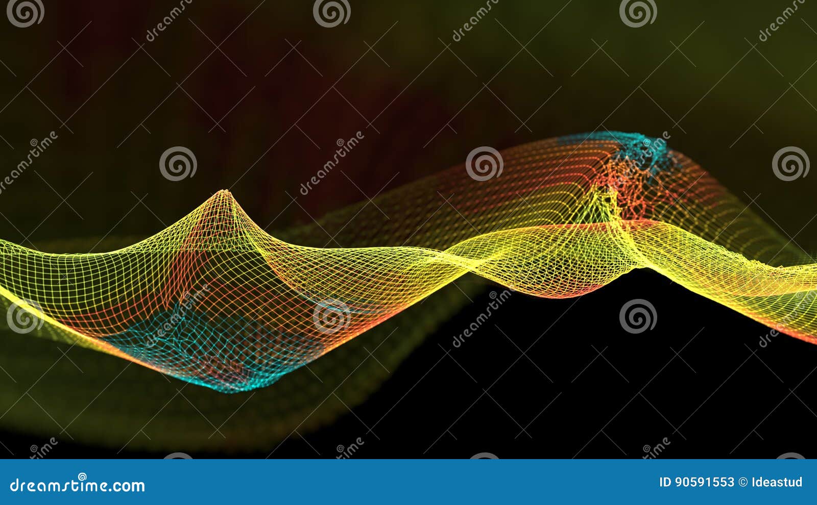 3d Illustration of Abstract Wave Structure Scientific Background Stock ...