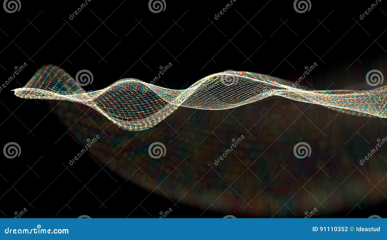 3d Illustration of Abstract Wave Structure Scientific Background Stock ...