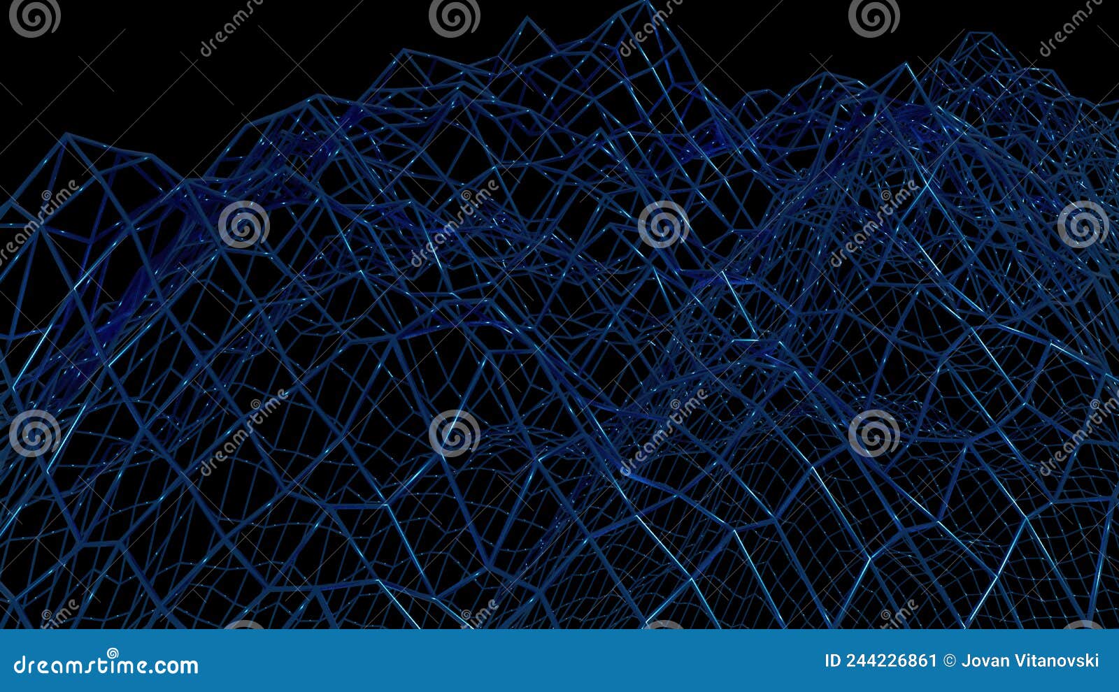 Abstract Wireframe Structure Using As Modern Science Fiction Background ...