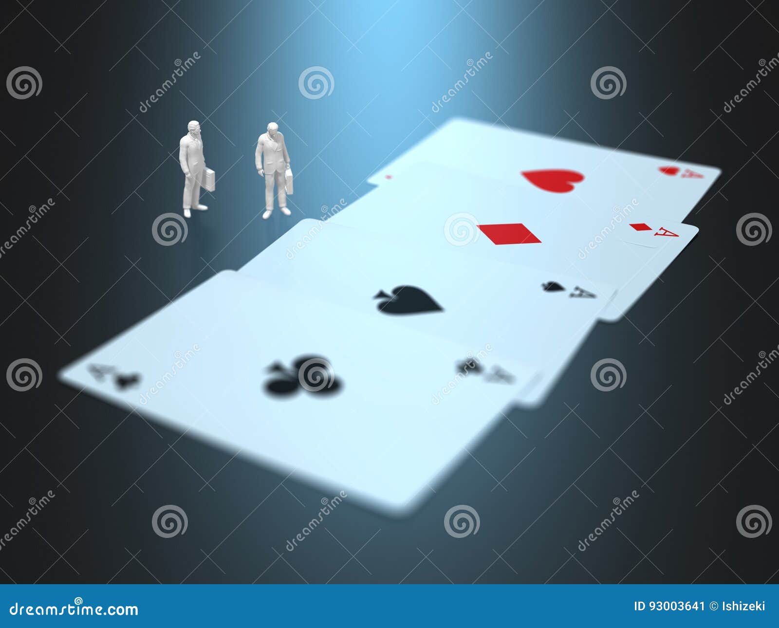 3D Illustration of 5 Ace Cards Stock Illustration - Illustration of ...
