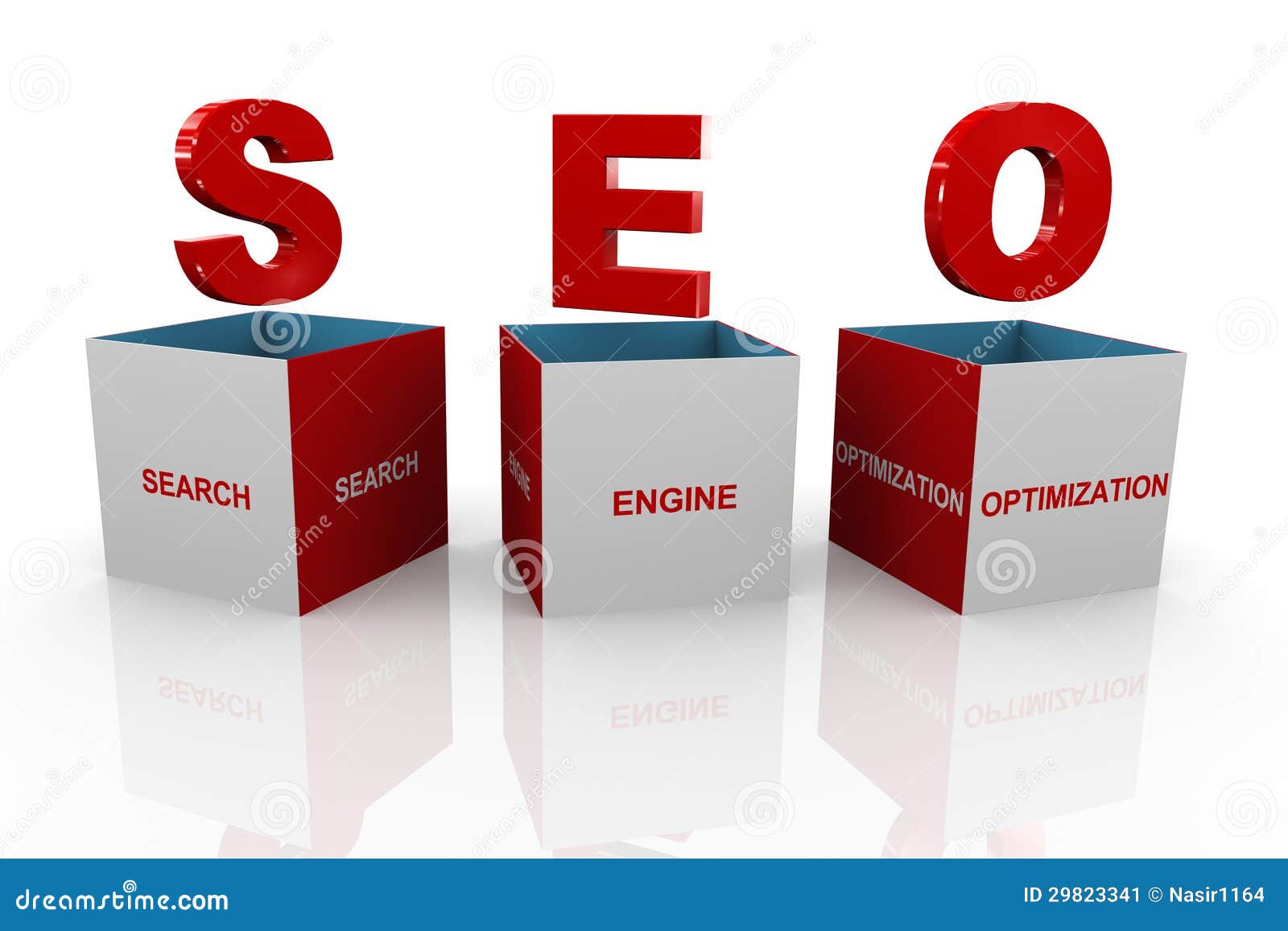 3d Box of Seo - Search Engine Optimization Stock Illustration ...