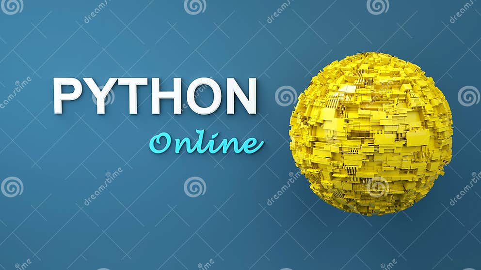3d Illustration of Advertising Banner for Python Online. Copy Space. E ...