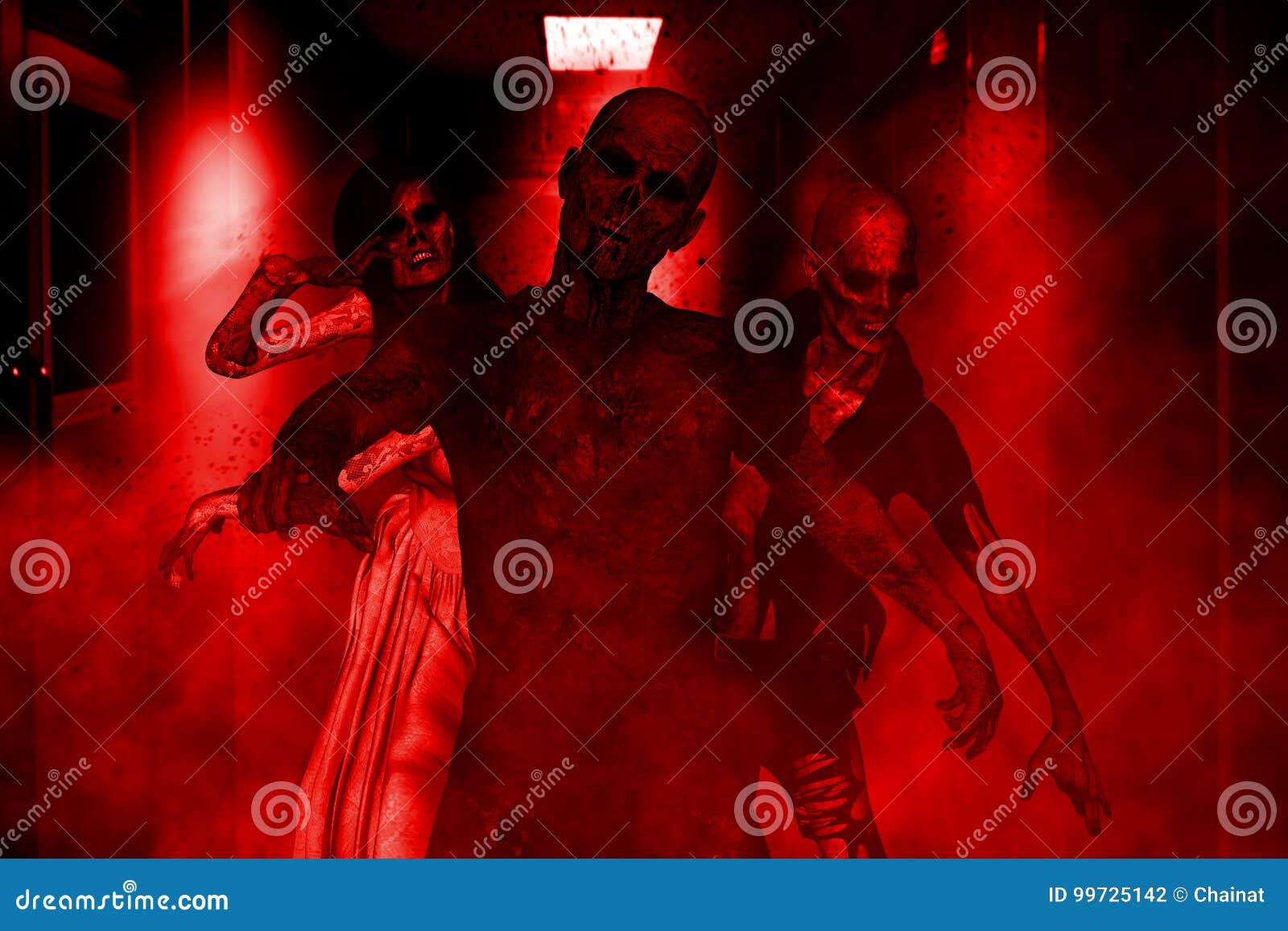 Crowd of Zombies stock illustration. Illustration of girl - 99725142