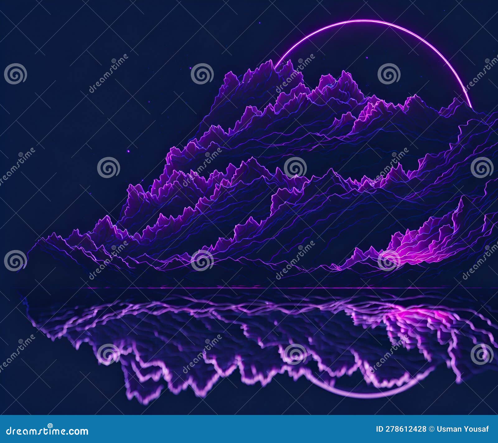 A Computer Generated Image of a Mountain Range Created with Generative ...