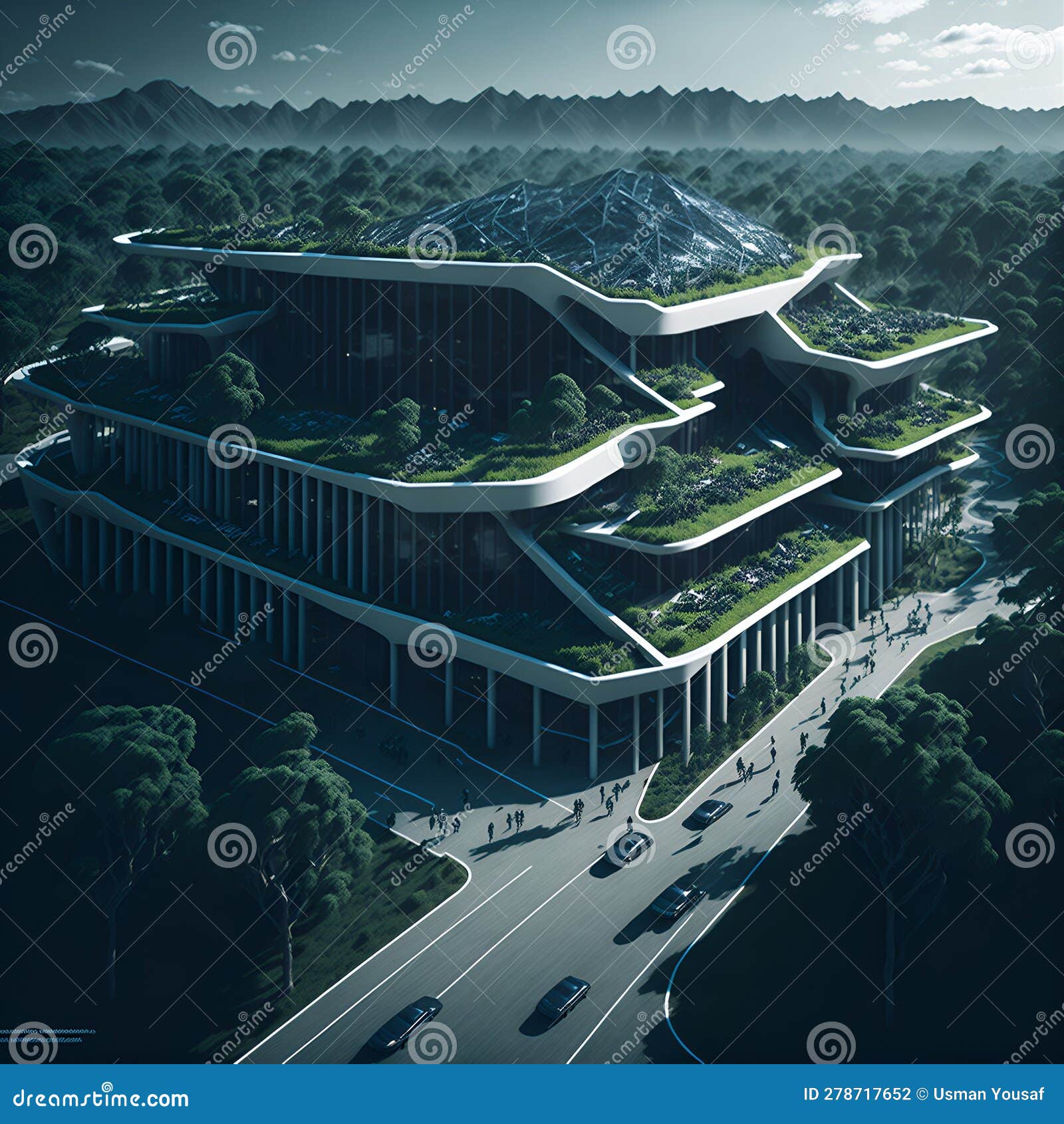Ai Generated a Building with Lush Green Surroundings Captured from a ...