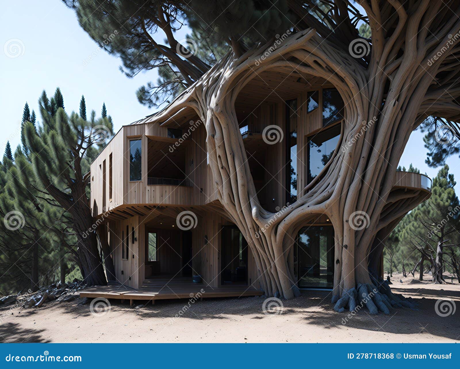 Ai Generated a Charming Tree House Nestled within the Branches of a ...