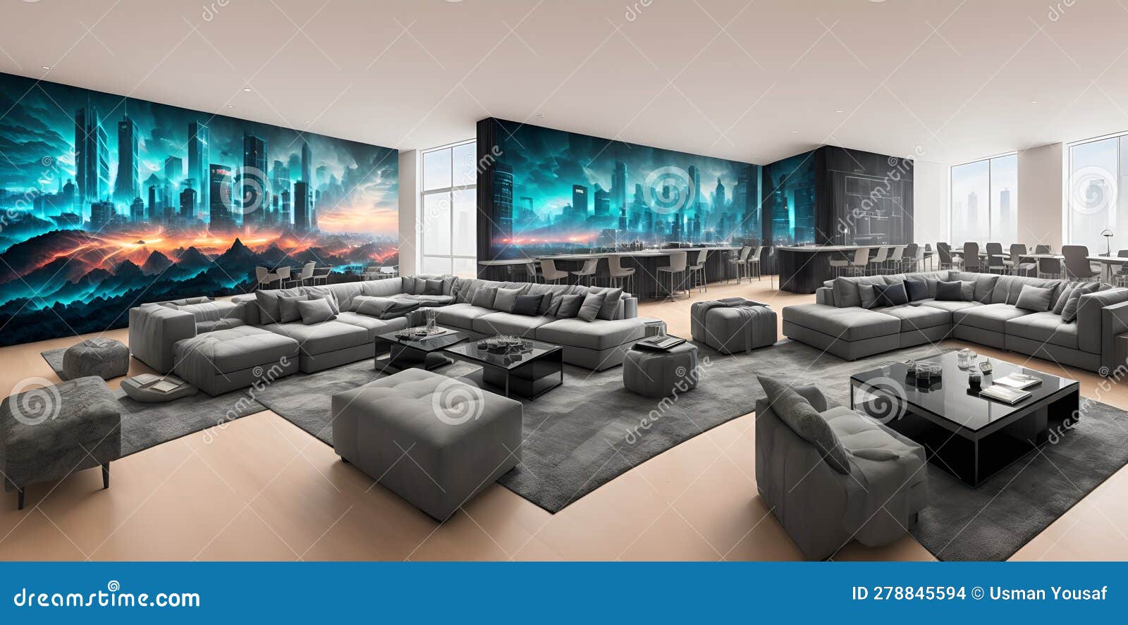 Ai Generated A Cozy Living Room With A Stunning Piece Of Art As The ...