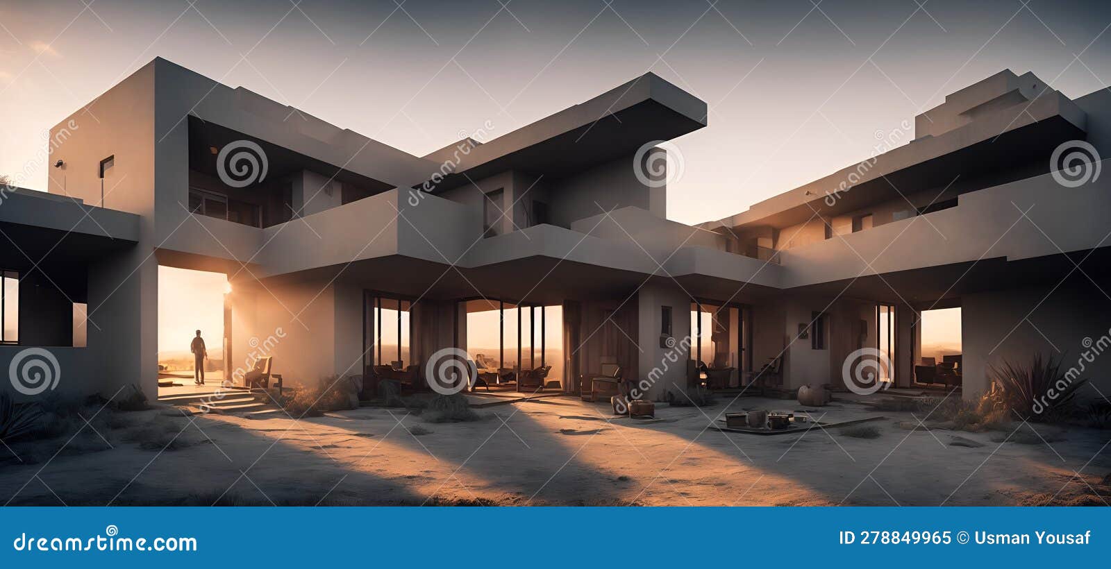 Ai Generated Two Imposing White Structures Standing Starkly Against a ...