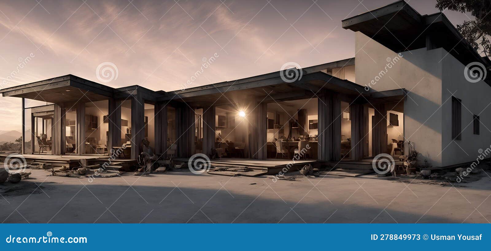 Ai Generated a House Built on Unstable Ground Stock Illustration ...