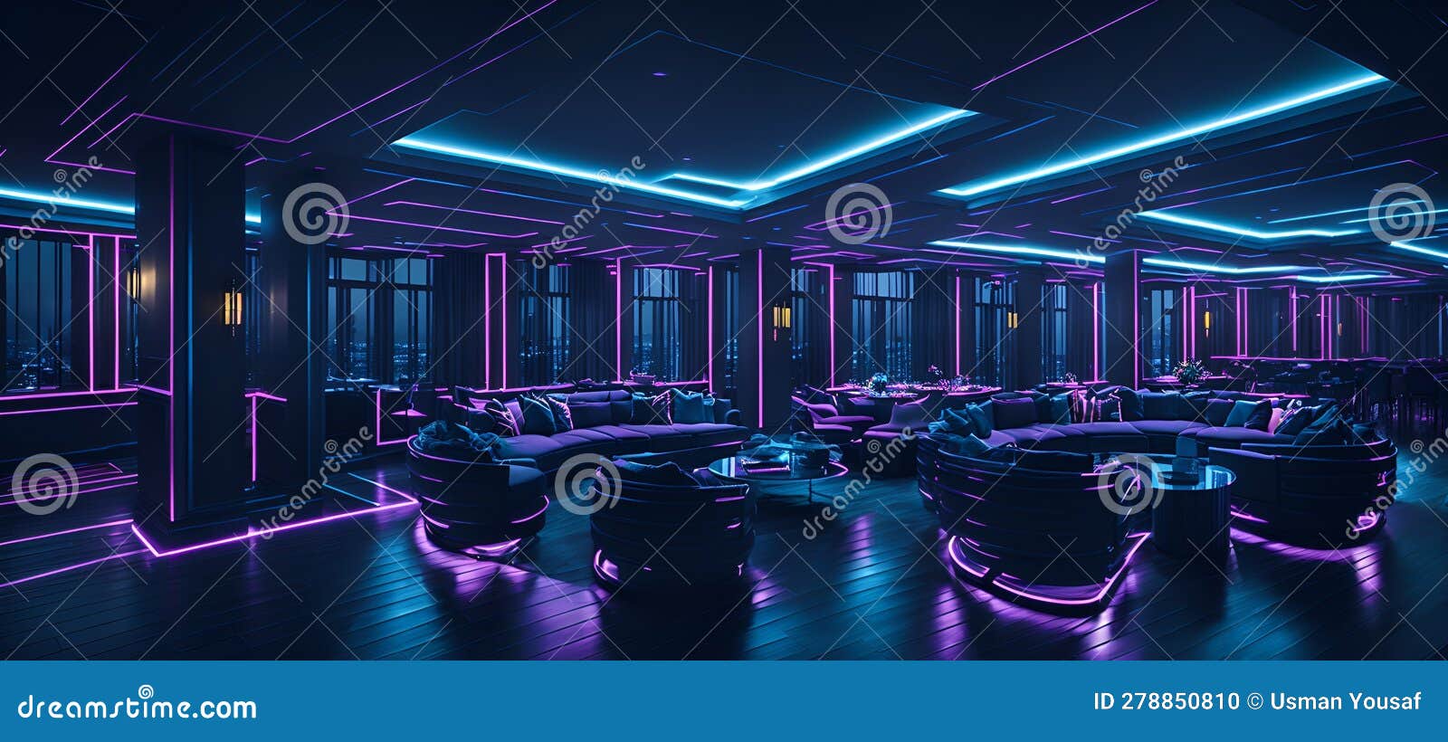 Ai Generated a Cozy Lounge Area with Dim Lighting and Comfortable ...