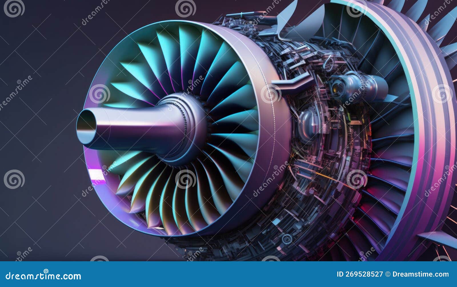 A 3D Illustration of a Airplane Turbine Component Stock Illustration ...