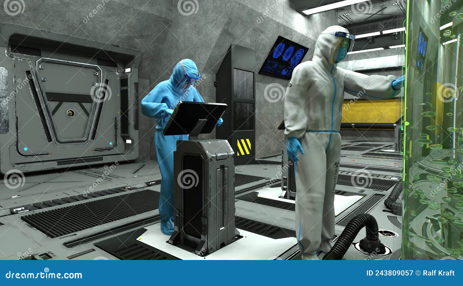 3D-illustration of an Alien Biologic Laboratory Stock Illustration ...