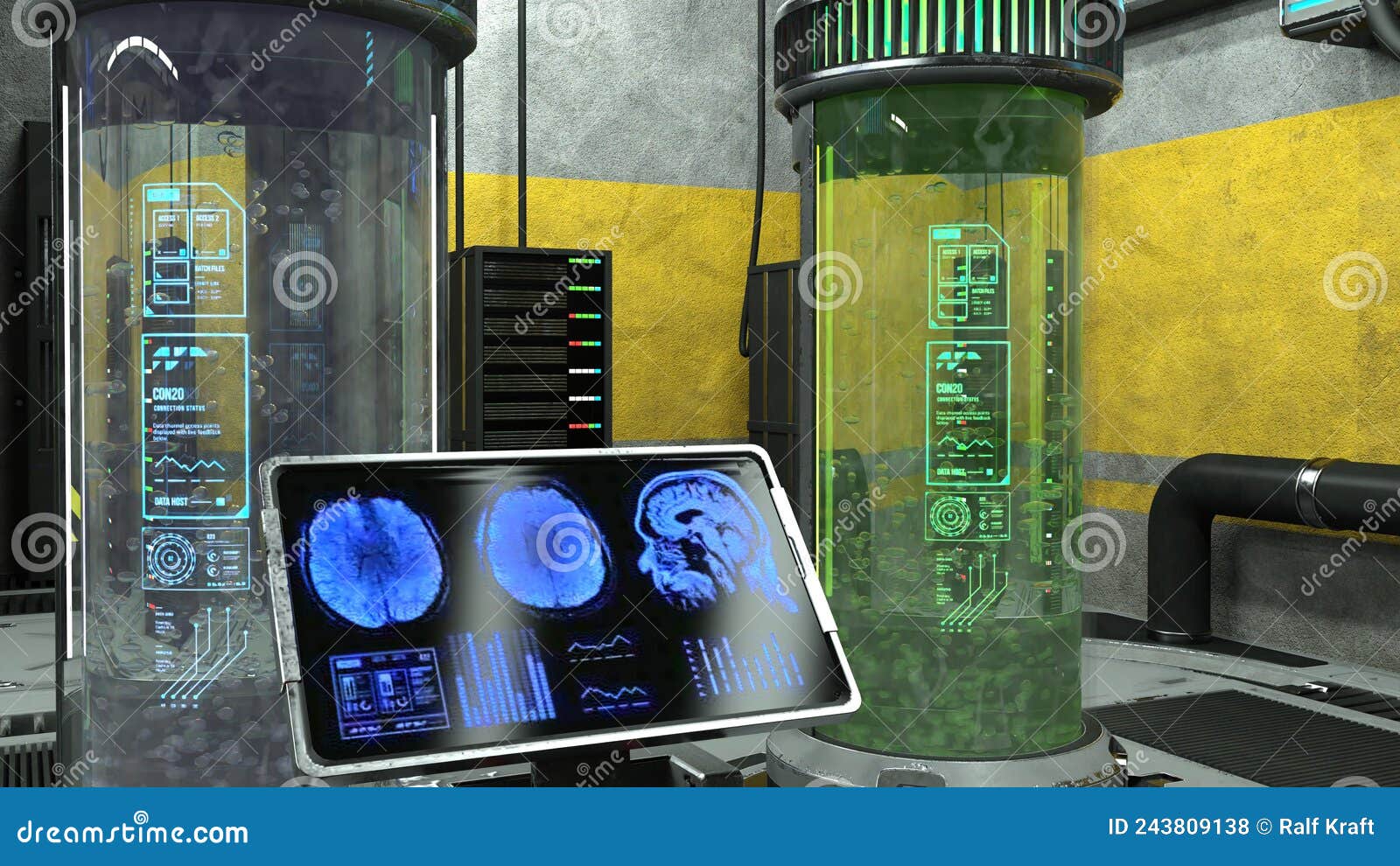3D-illustration of an Alien Biologic Laboratory Stock Illustration ...