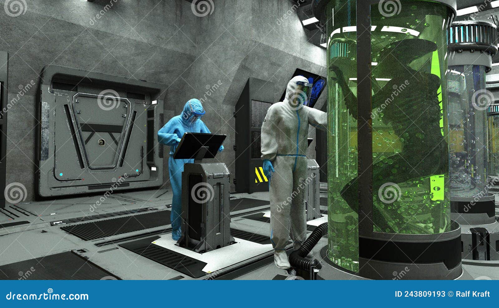3D-illustration of an Alien Biologic Laboratory Stock Illustration ...