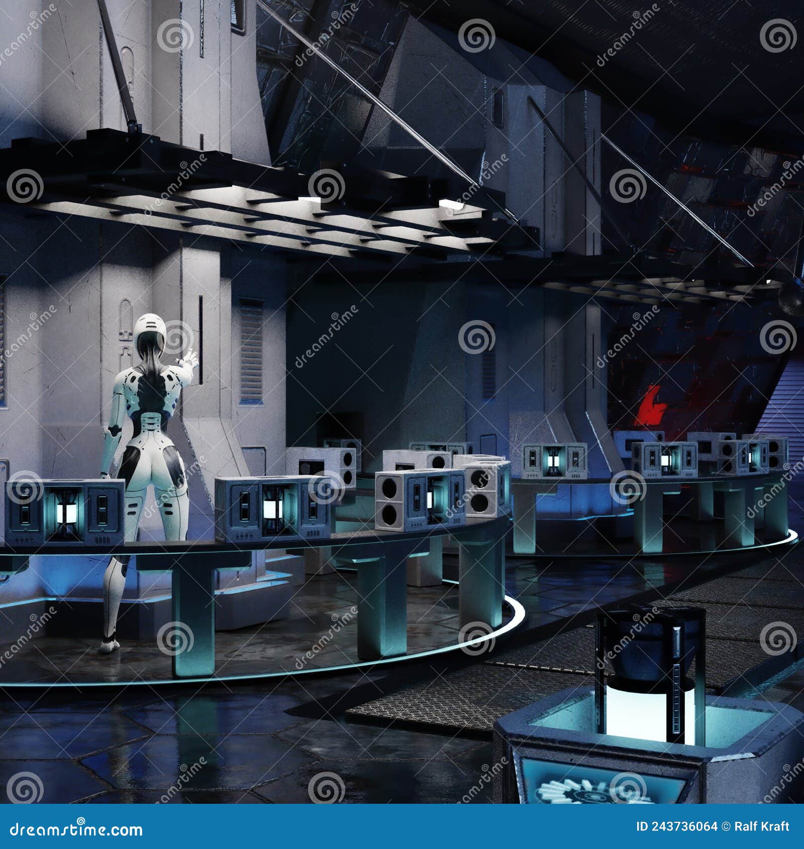 3D-illustration of an Alien Room and Labaratory Stock Illustration ...