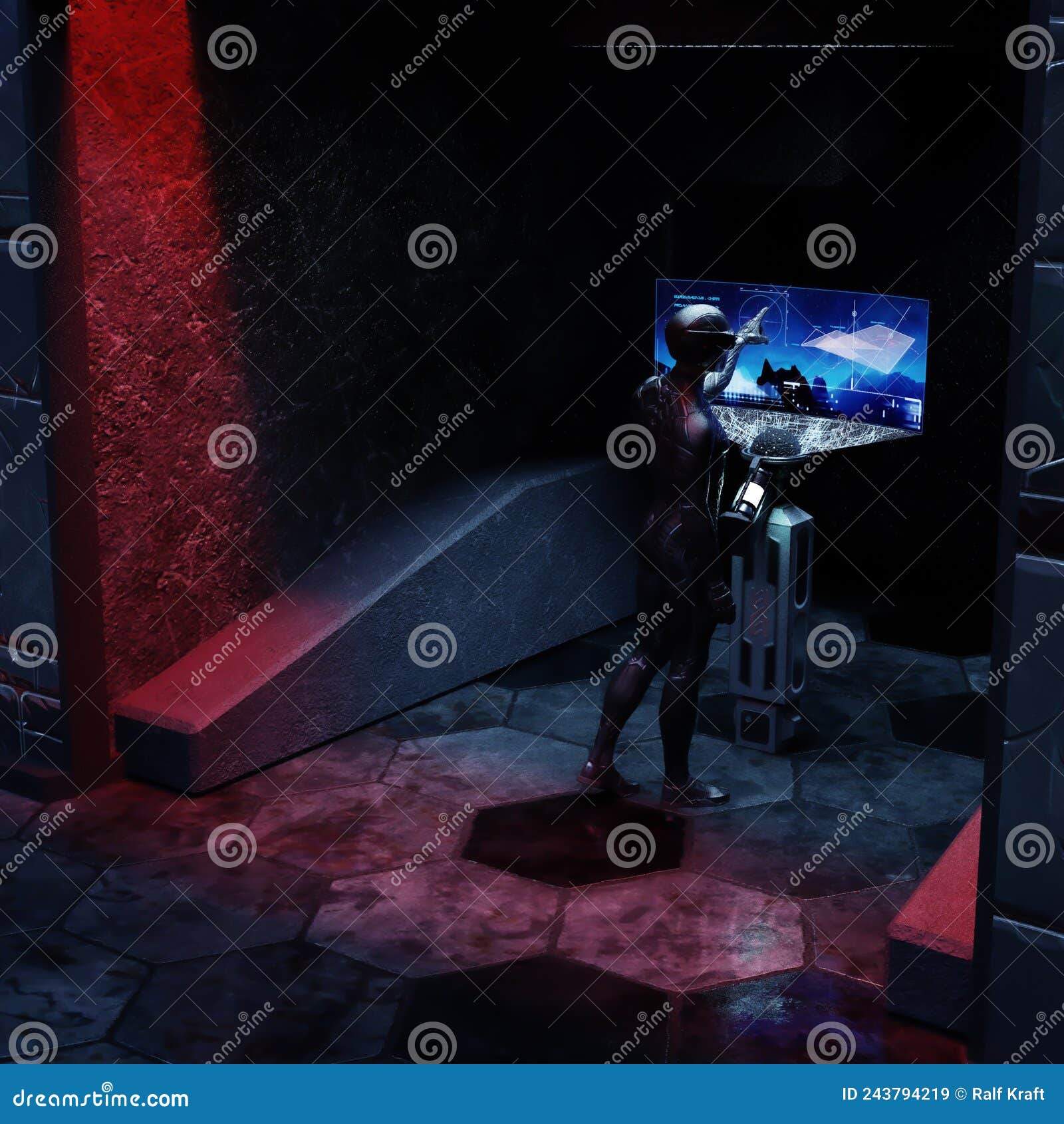 3D-illustration of an Alien Room and Labaratory Stock Illustration ...