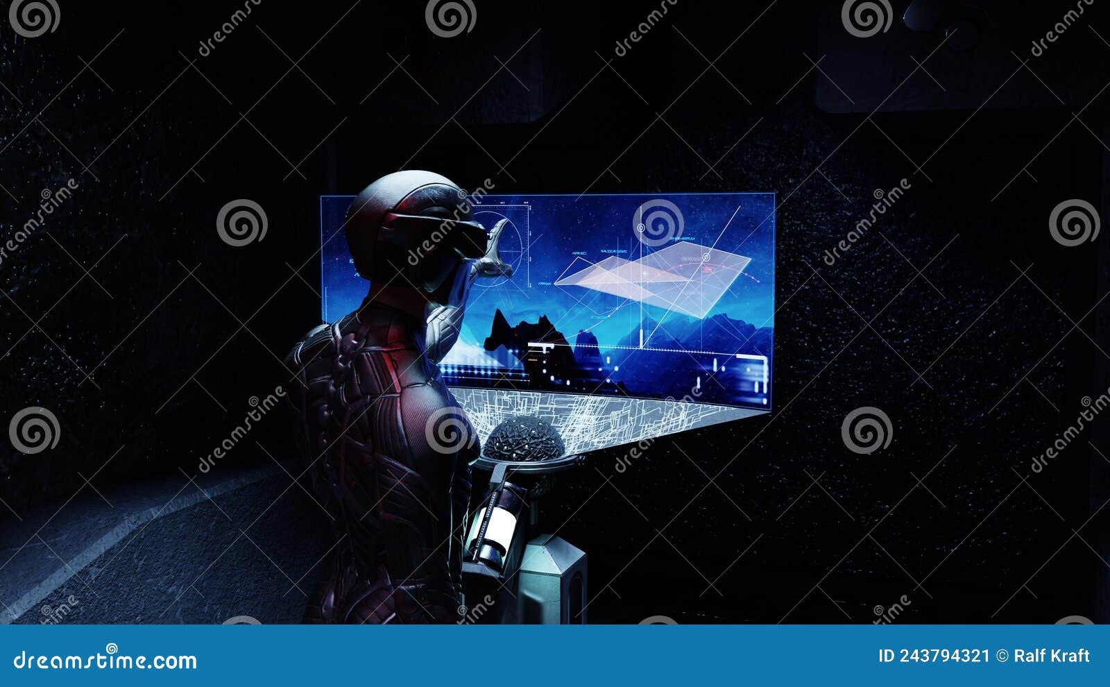 3D-illustration of an Alien Room and Labaratory Stock Illustration ...