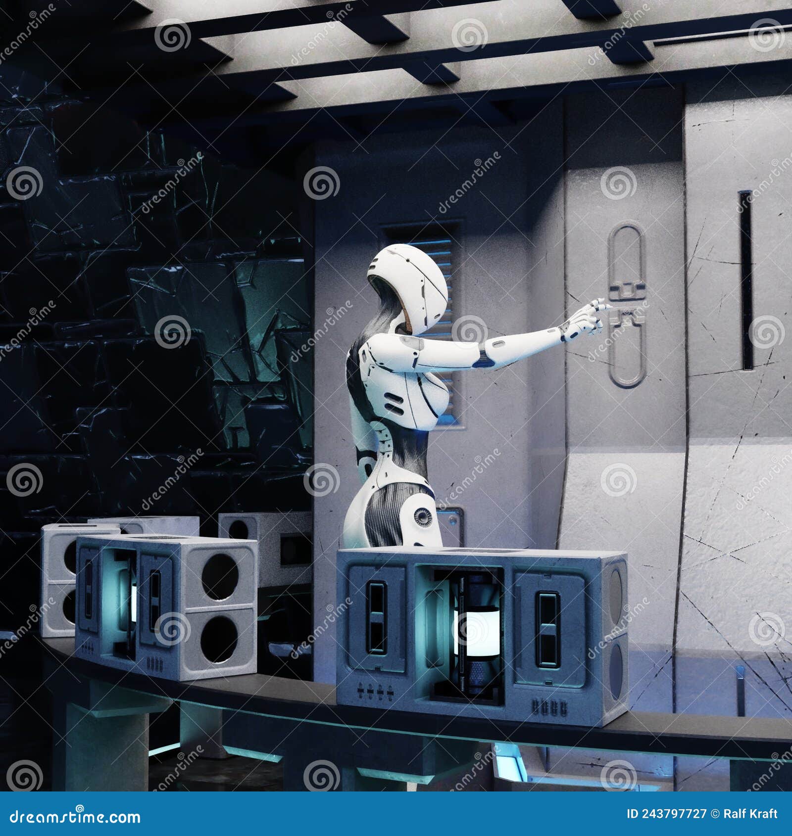 3D-illustration of an Alien Room and Labaratory Stock Illustration ...