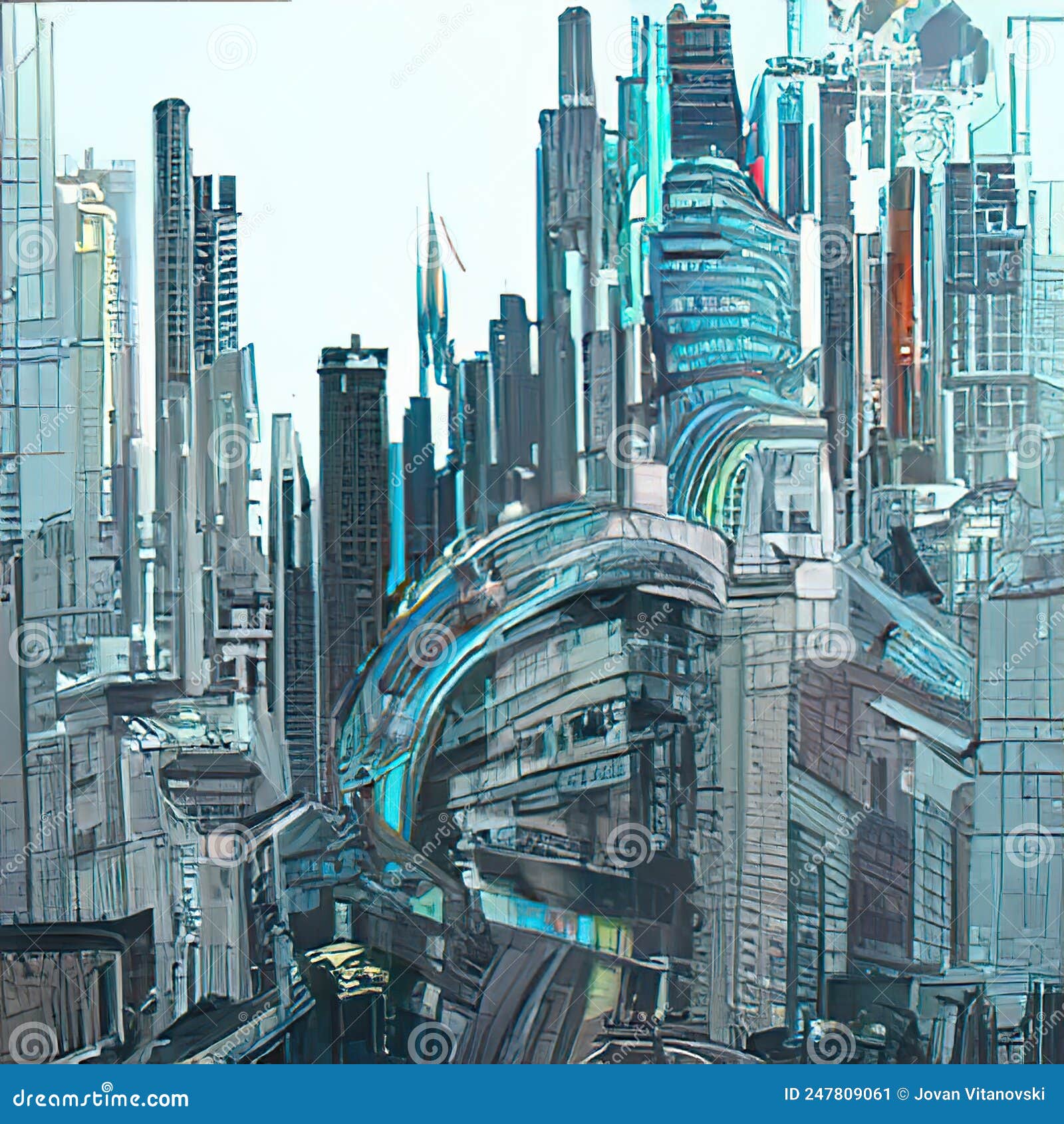 Illustration - Alien Sci-fi City Stock Illustration - Illustration of ...