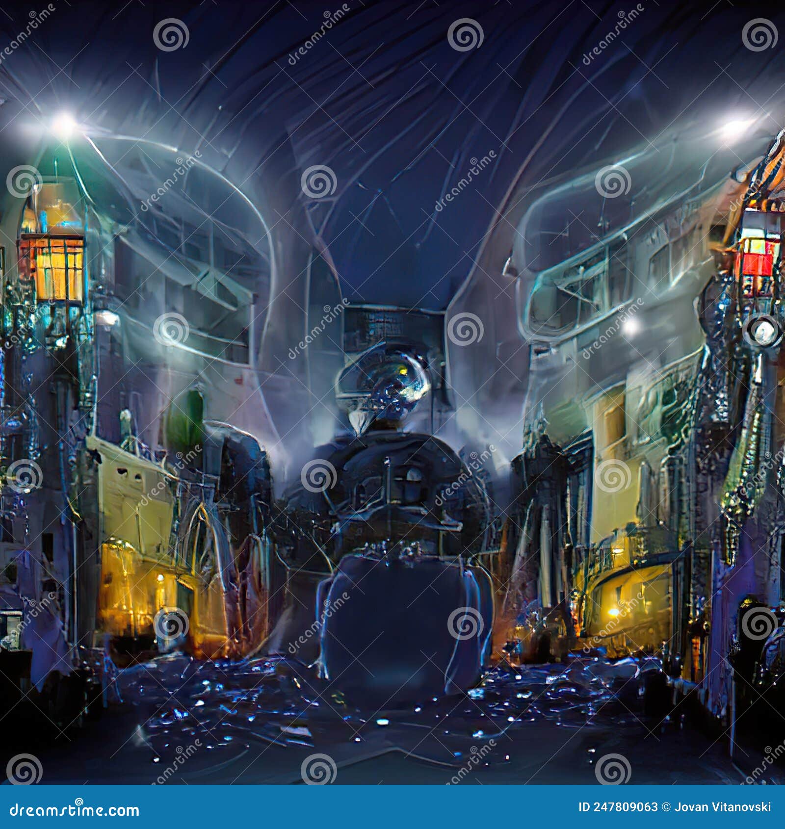 Illustration - Alien Sci-fi City Stock Illustration - Illustration of ...