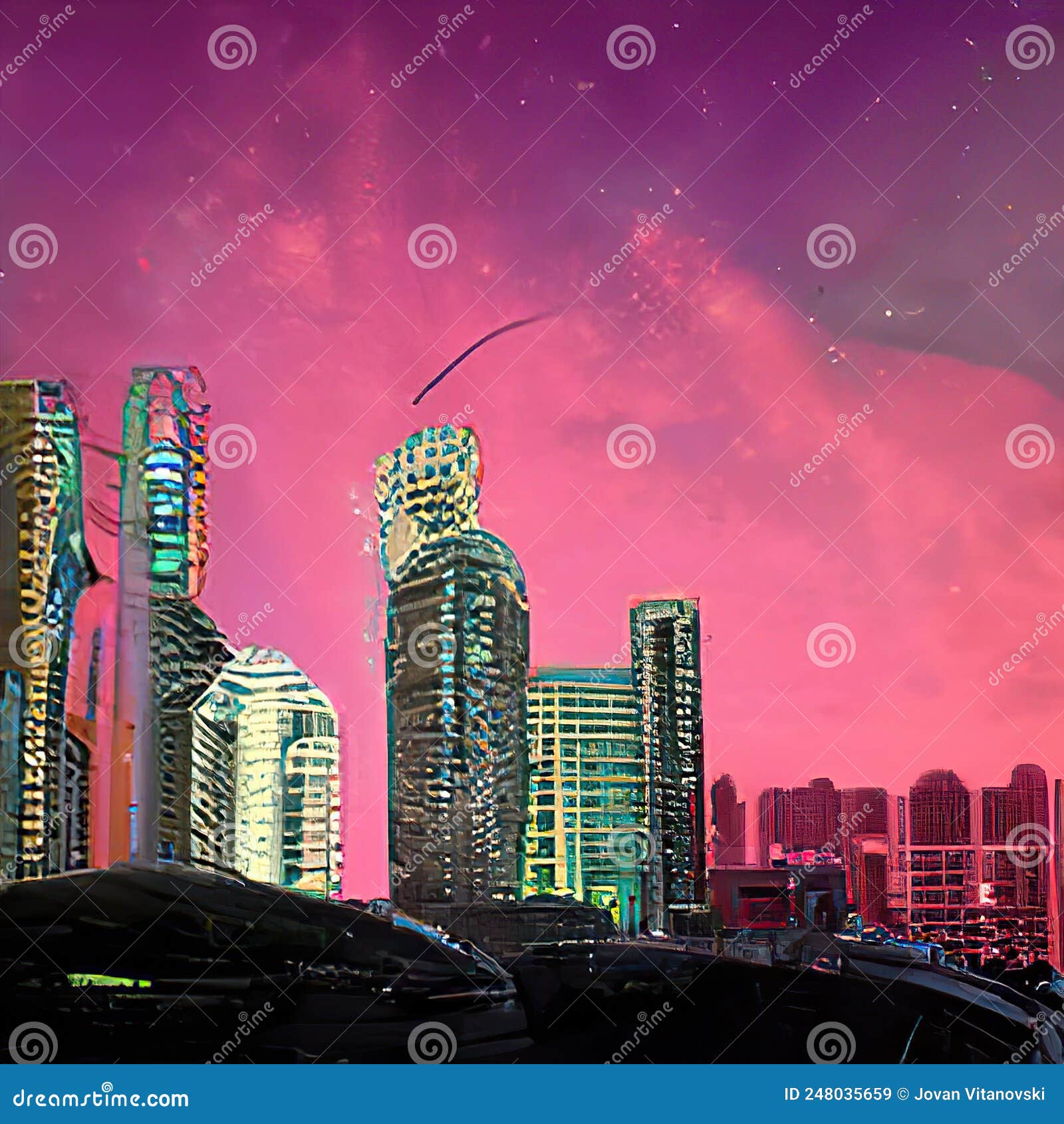 Illustration - Alien Sci-fi City Stock Illustration - Illustration of ...