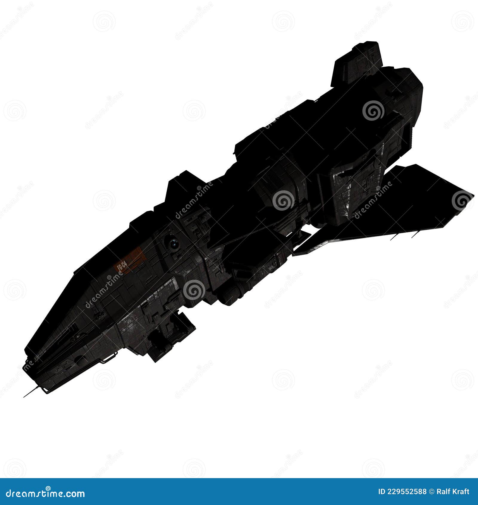 3D-illustration of an Alien Starship Stock Illustration - Illustration ...