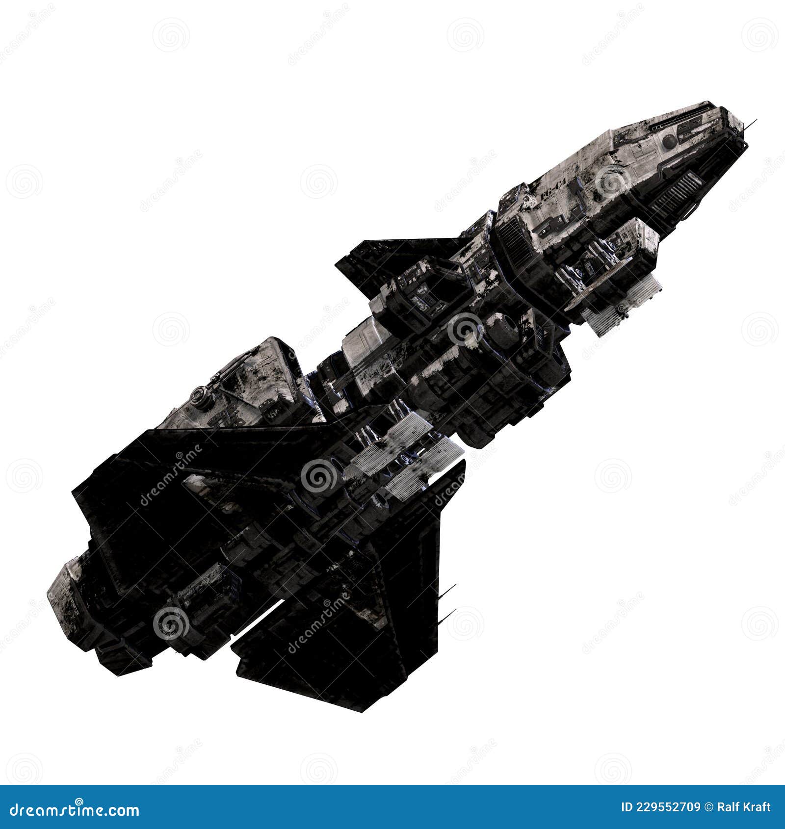 3D-illustration of an Alien Starship Stock Illustration - Illustration ...