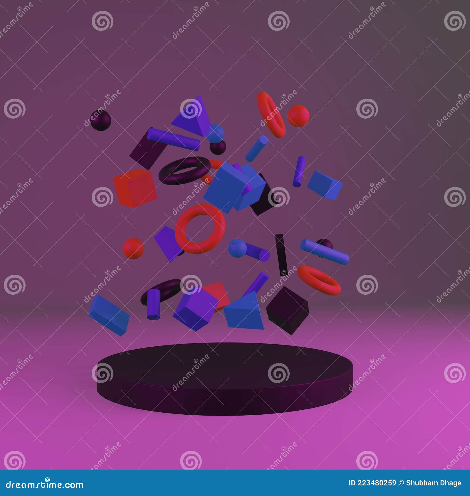 3d Illustration of All Geometric Shapes in the Form of Celebration ...
