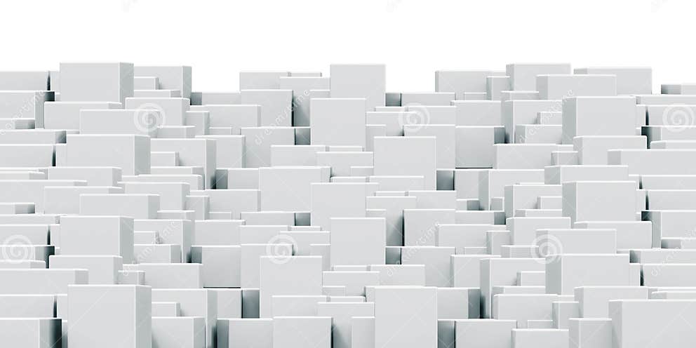 Illustration Animated White Square Cubes Abstract Wave Background ...