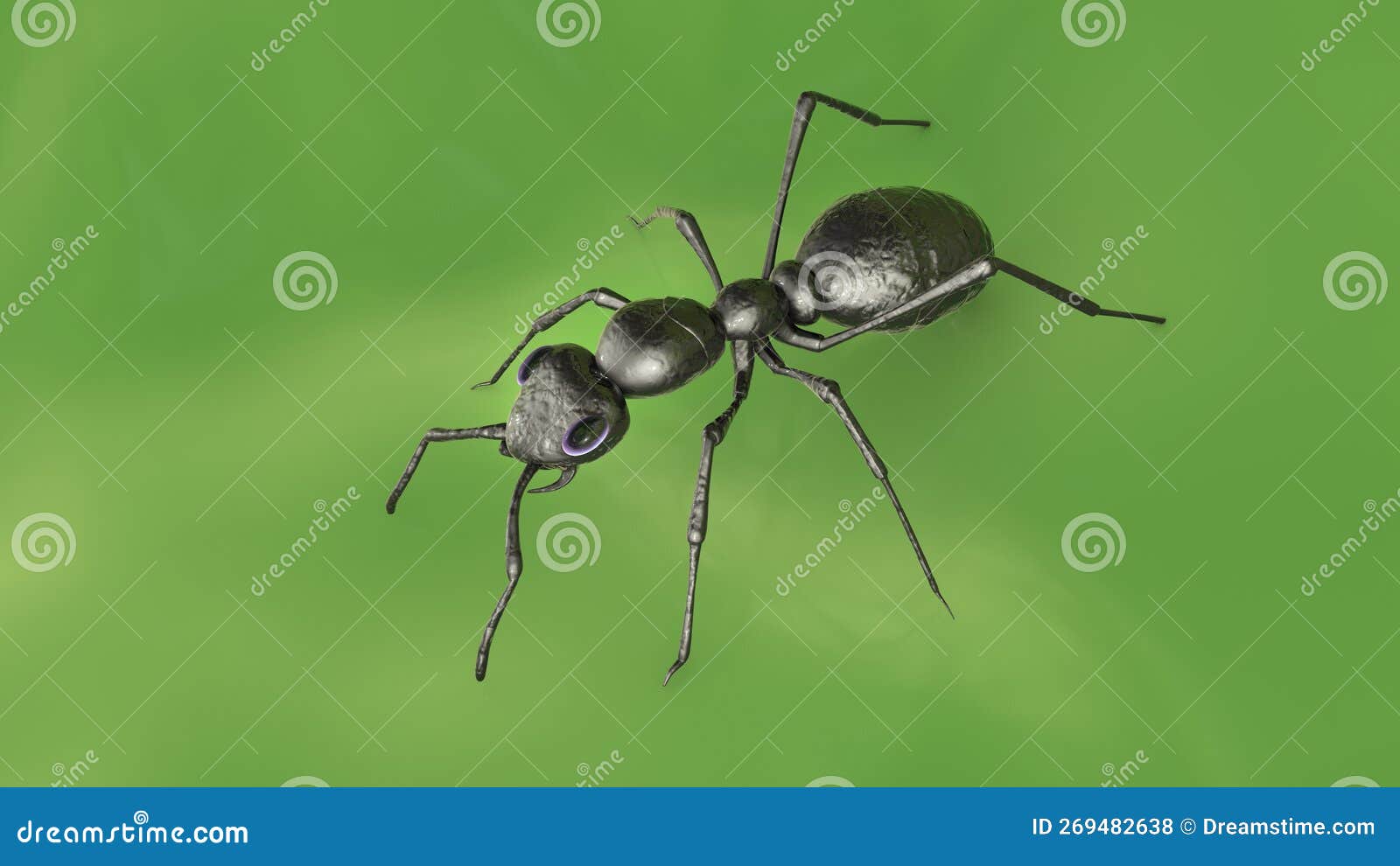 3D Illustration of an Ant, Displaying Its Intricate Body Structure and ...