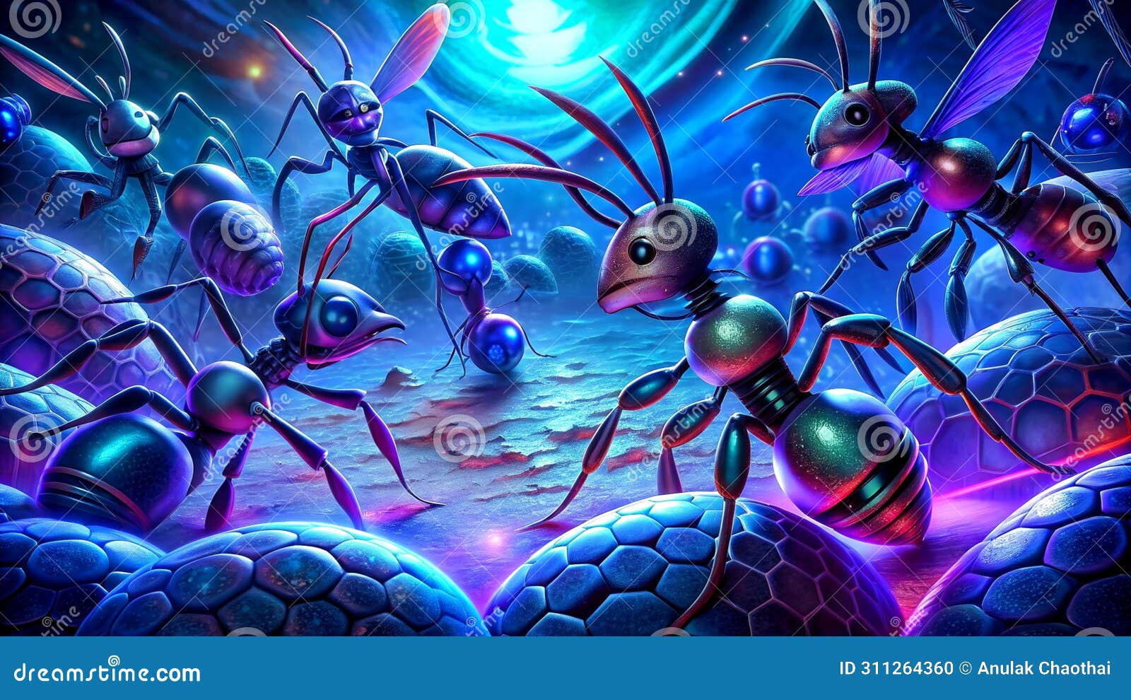 3d Illustration of Ants in the Cave. 3d Rendering Stock Illustration ...