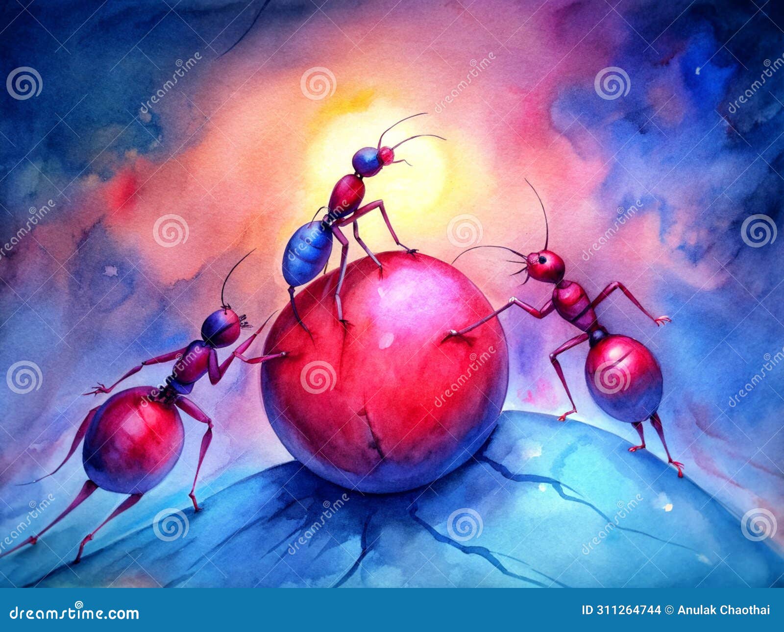 3d Illustration of Ants in the Cave. 3d Rendering Stock Illustration ...