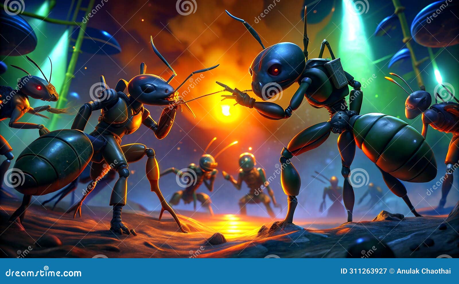 3d Illustration of Ants in the Cave. 3d Rendering Stock Illustration ...
