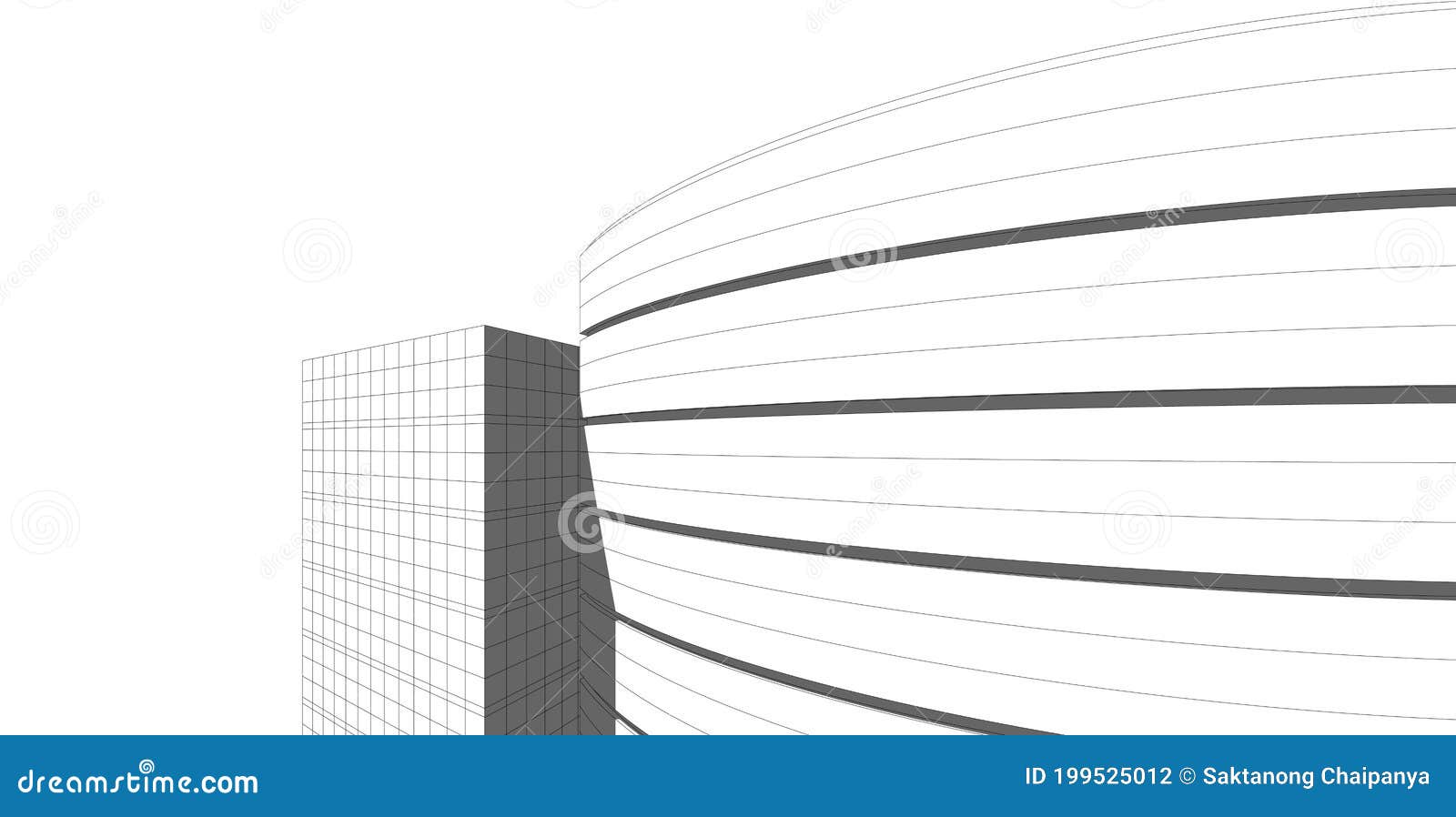 3D Illustration Architecture Building Perspective Lines Stock ...