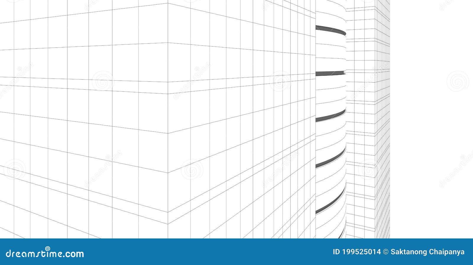 3D Illustration Architecture Building Perspective Lines Stock ...